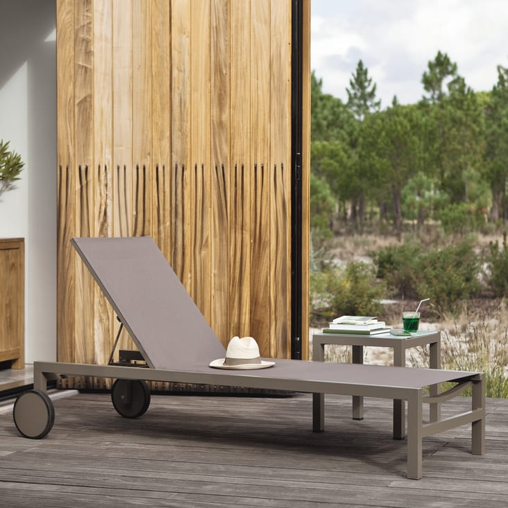 Taupe aluminium ligbed op wieltjes Antalya | Maisons du Monde