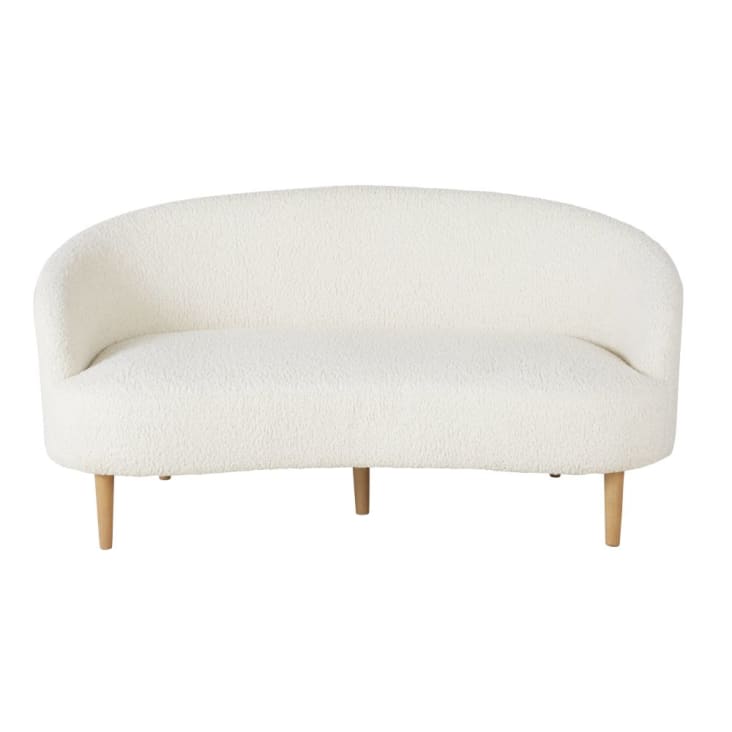 Zetel met 2/3 zitplaatsen uit witte boucléstof Spy | Maisons du Monde