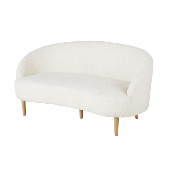 Zetel met 2/3 zitplaatsen uit witte boucléstof Spy | Maisons du Monde