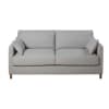 Sofá cama de 2/3 plazas de tela reciclada gris claro, colchón de 18 cm Julian | Maisons du Monde
