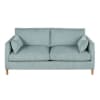 Sofá cama de 2/3 plazas de tela reciclada gris claro, colchón de 18 cm Julian | Maisons du Monde