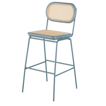 Barhocker (2er Set) aus Metall und Rattan Schwarz | Maisons du Monde