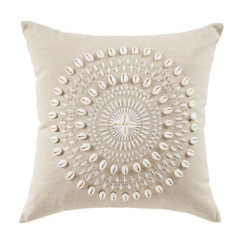 Coussin boules tricotées écrues 45x45 MOLTONE | Maisons du Monde