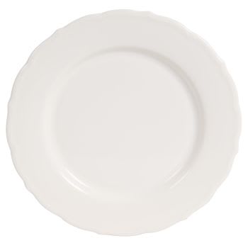 Assiette plate bord perles en faïence blanche Perle | Maisons du Monde