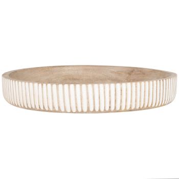 Witte Rond blad met handvatten MANDALA | Maisons du Monde