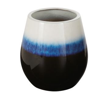 Grote vaas van wit en blauw aardewerk H64 Aquasti | Maisons du Monde