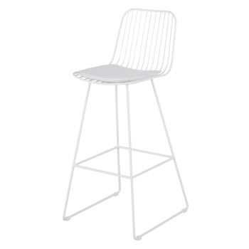 Sedia per isola centrale in tessuto bouclé bianco H65 Ginette | Maisons ...