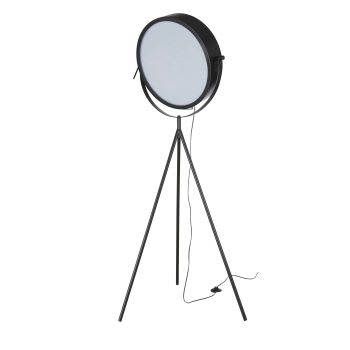 Lámpara de pie de metal negro con pantalla de yute Alt. 149 BUNGA ...