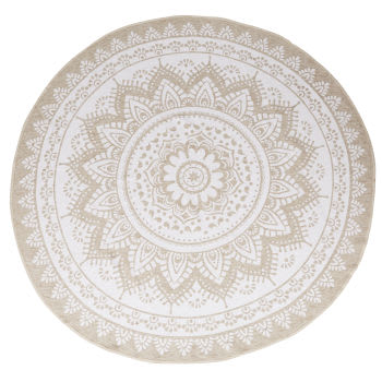 Geweven rond tapijt van jute, beige, ∅ 250 cm BRAGA | Maisons du Monde