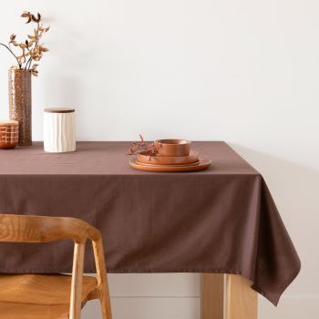 Mantel cabaña de algodón reciclado blanco, marrón y negro 180x245 ...