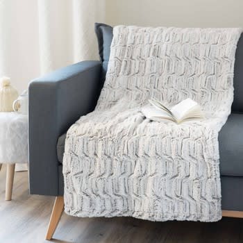 Plaid wit imitatiebont 150x180 Anastasie | Maisons du Monde
