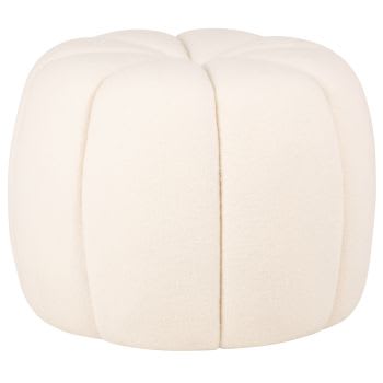 Puf redondo de terciopelo crudo y dorado MANDURIAN | Maisons du Monde