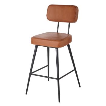 Sillón bar de hierro y piel sintética altura regulable Detroit ...