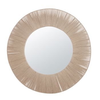 Specchio rotondo in fibra di cocco, 110 cm CEBU | Maisons du Monde