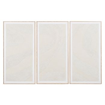 Trittico su tela stampato e dipinto in bianco e nero 70x80 Omar ...