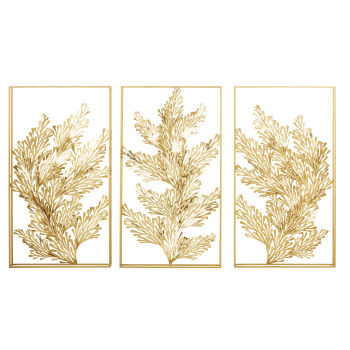 Wanddecoratie van metalen vissen met verweerd effect 256x92 OCELLA ...