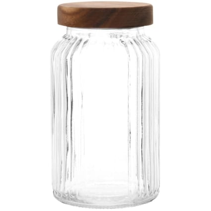 Bocal grand modèle transparent et marron | Maisons du Monde