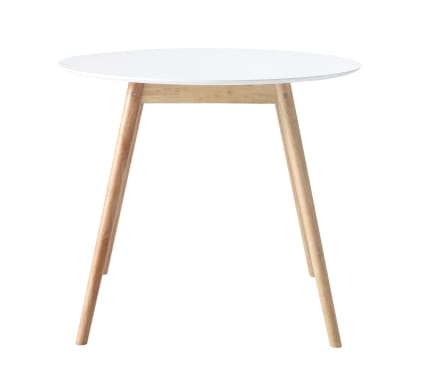 Table à manger ronde blanche 4 personnes D90 Spring | Maisons du Monde