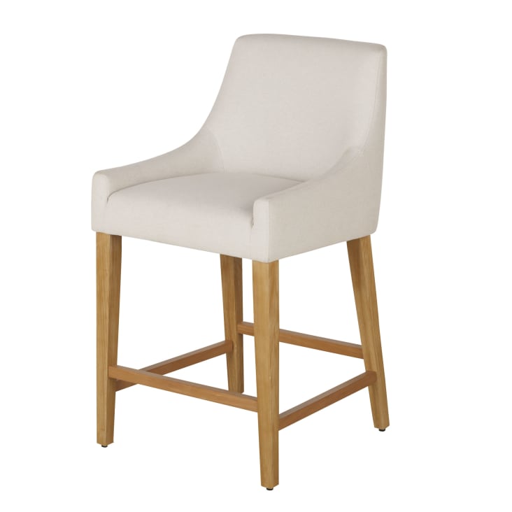 2er Set Barstühle mit Holzbeinen, beige Folly | Maisons du Monde