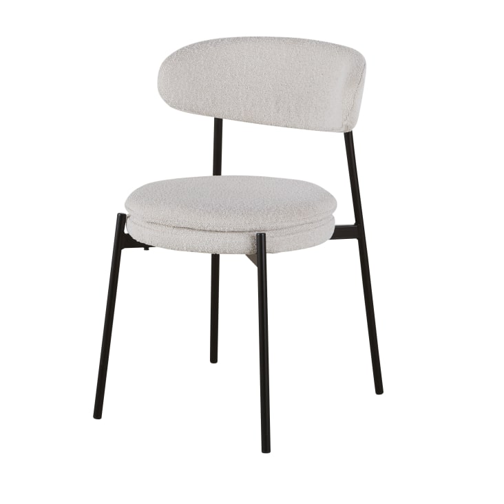 2er Set Stühle mit recyceltem Bouclé-Bezug, beige Charlotte Business ...