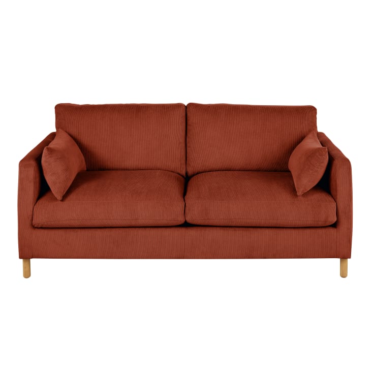 3/4-Sitzer-Sofa aus Cord, rotbraun Julian | Maisons du Monde