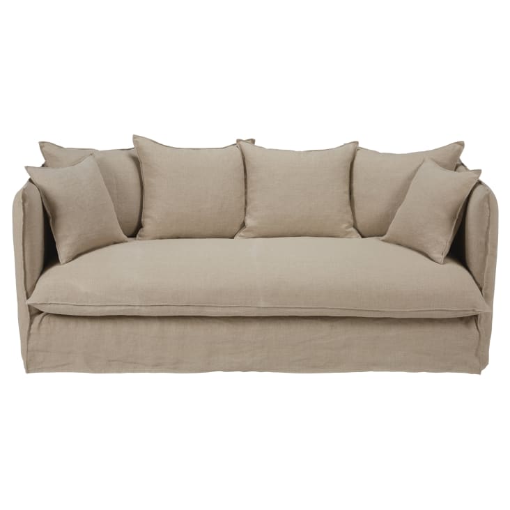 3/4-zetel in gewassen beige linnen Louvain | Maisons du Monde