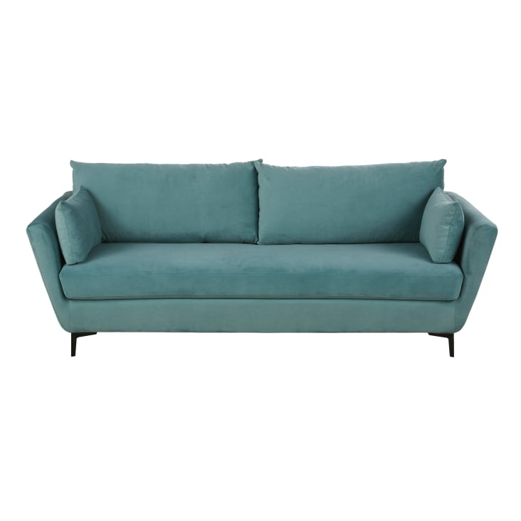 3-zits fluwelen bank in peacockblauw Prague | Maisons du Monde
