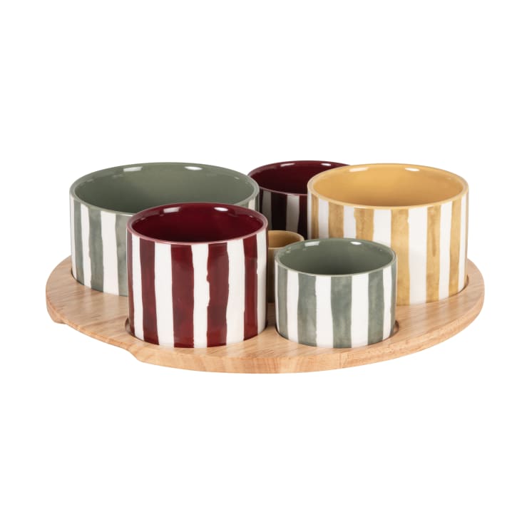 6er Set Aperitif-Schalen mit Holztablett, mehrfarbig Aria | Maisons du ...