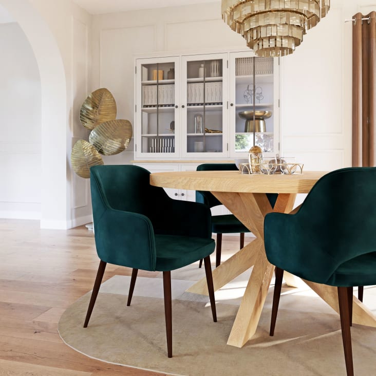 Armário com 6 portas de vidro branco Valdi | Maisons du Monde