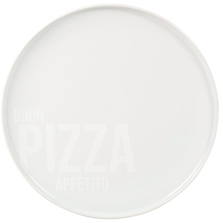 Assiette à pizza en céramique blanche | Maisons du Monde