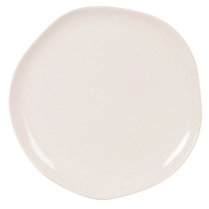 Assiette plate en grès beige moucheté Atilia | Maisons du Monde