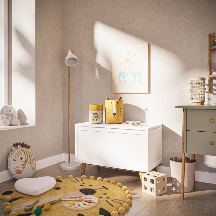 Baumwollkörbe, senfgelb mit Motiven (x2) | Maisons du Monde