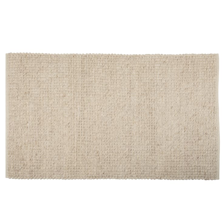 Beige vloerkleed van geweven polyester, 90 x 150 cm Calum | Maisons du ...