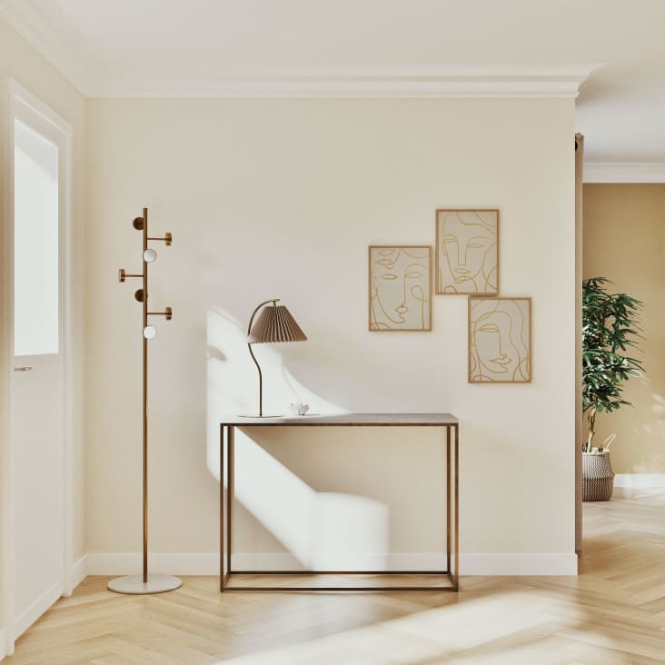 Bengaleiro em metal dourado e mármore branco SAN REMO | Maisons du Monde