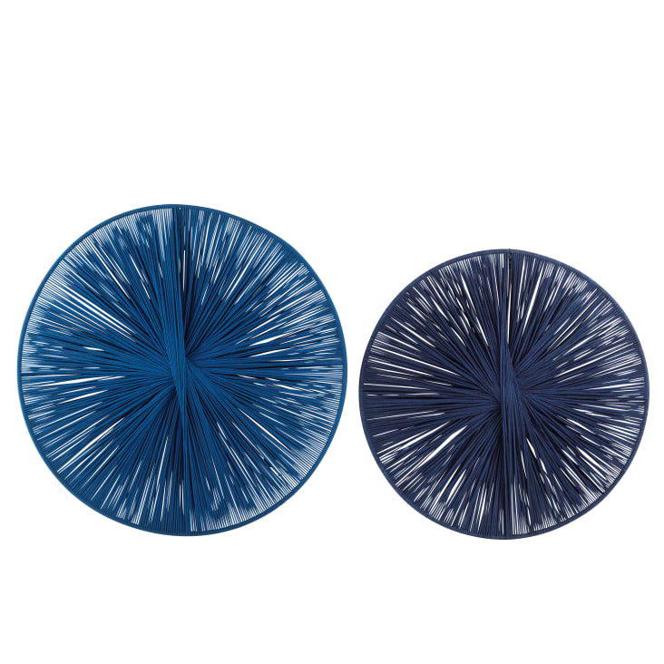 Blauwe ronde wanddecoratie (x2) Voel | Maisons du Monde