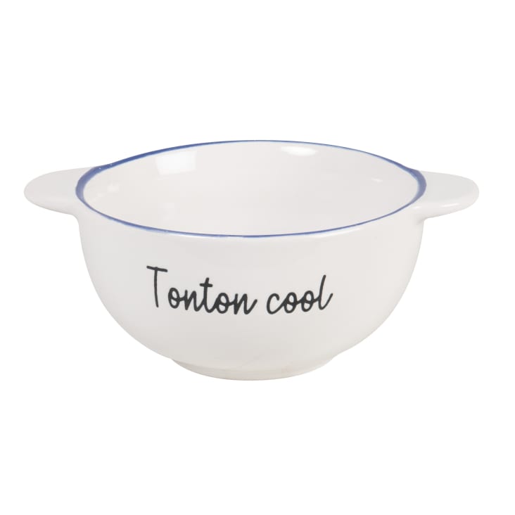 Bol breton en céramique blanche imprimé bleu et noir Tonton cool ...