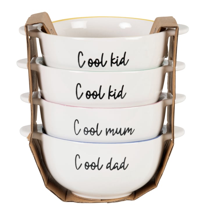 Bols bretões em cerâmica branca e preta (x4) Cool family | Maisons du Monde