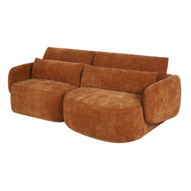 Canapé 3/4 places en textile brun Bayma | Maisons du Monde