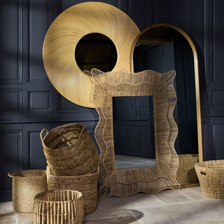 Cesto para la ropa de junco marino Alt 30 cm Zebra | Maisons du Monde