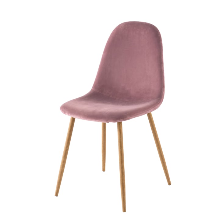 Chaise style scandinave en velours vieux rose Clyde | Maisons du Monde