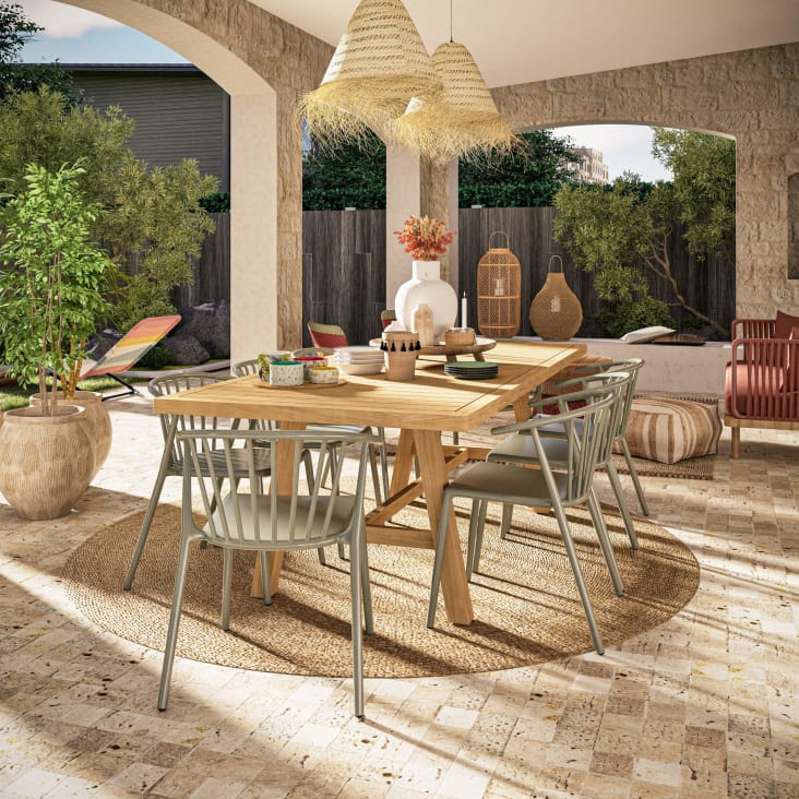 Chaises à dîner de jardin professionnelles vert kaki (x2) Kaishi Business | Maisons du Monde