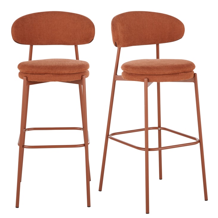 Chaises hautes de bar orange écureuil (x2) H78 Charlotte Business ...