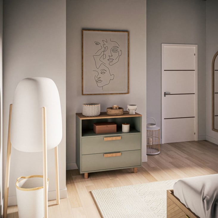 Commode 1 niche 2 tiroirs bicolore Oliver | Maisons du Monde