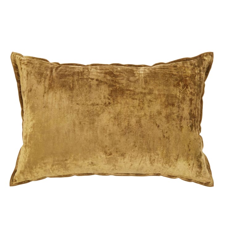 Coussin en velours vert olive 60x40 | Maisons du Monde