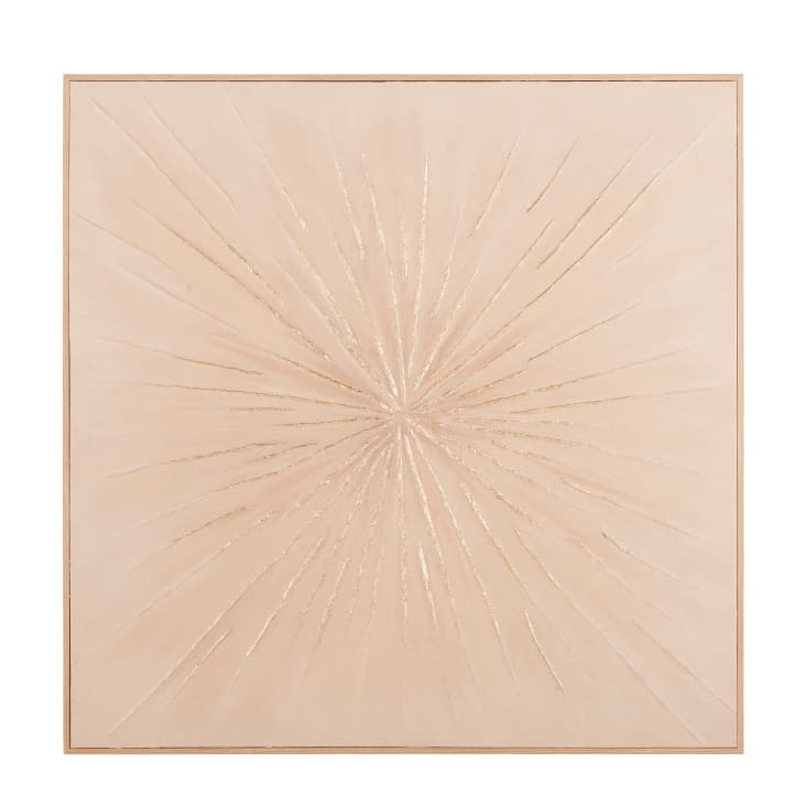 Cuadro beige con detalles dorados en relieve 120x120 cm Milan | Maisons ...