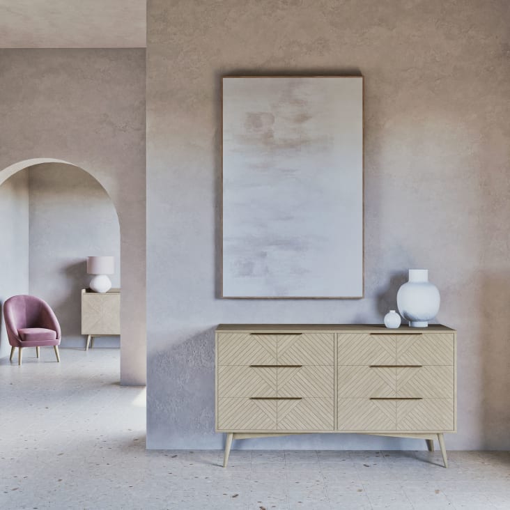 Cuadro beige y blanco de 90x140 cm Maxine | Maisons du Monde