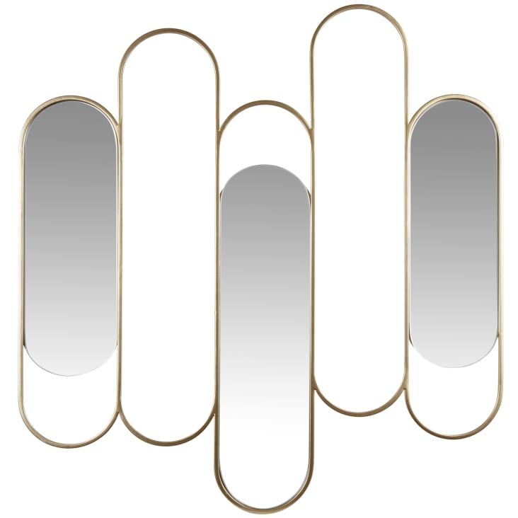 Déco murale en métal doré et miroirs 66x70 Niagara | Maisons du Monde