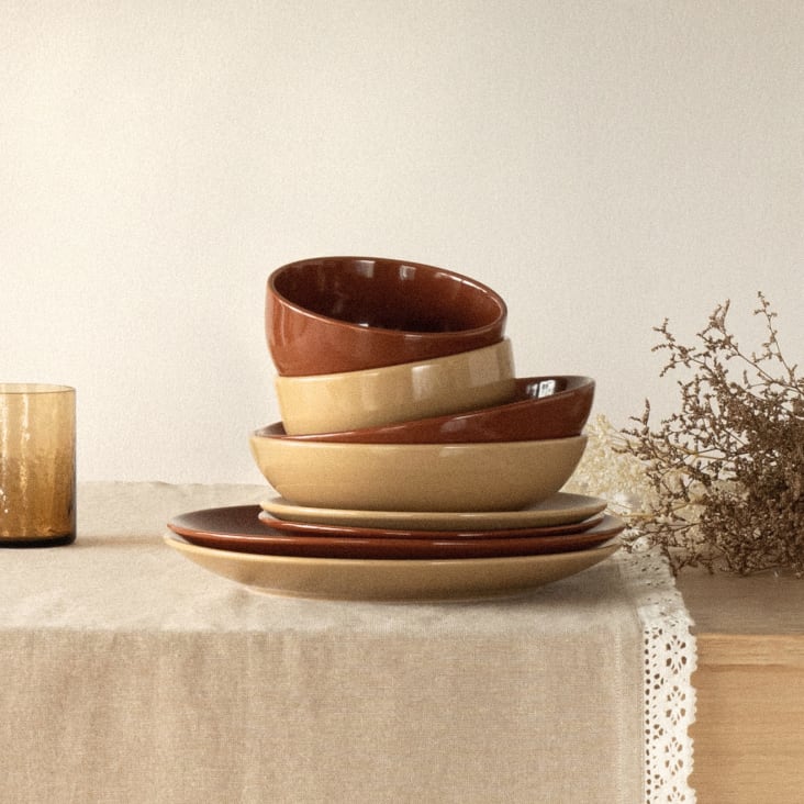 Diepe okerkleurige keramische bord Astrid | Maisons du Monde