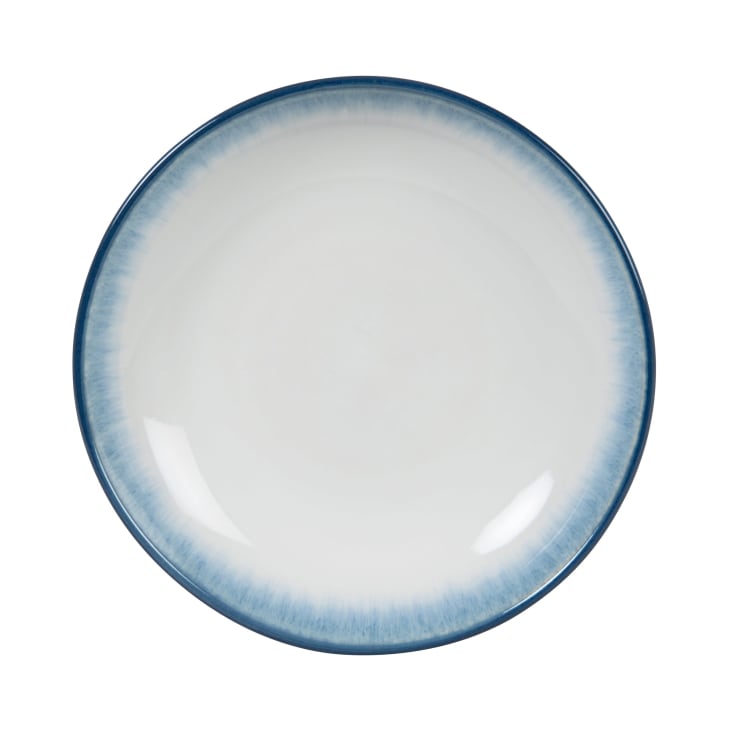 Diepe witte en blauwe keramische plaat Milo | Maisons du Monde