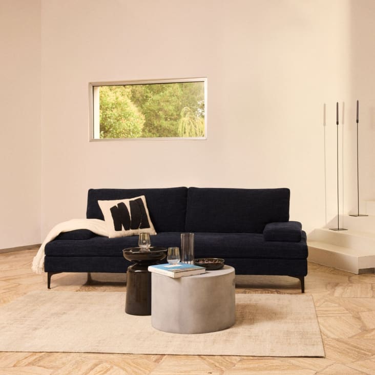 Divano 3 posti con schienale reclinabile in tessuto vellutato grigio ...